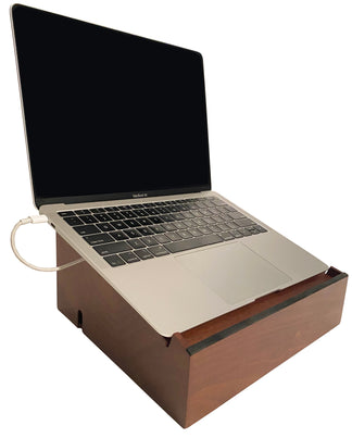 Laptop Stand and Organizer | Built-In Power Hub, Reversible Dry Erase ...